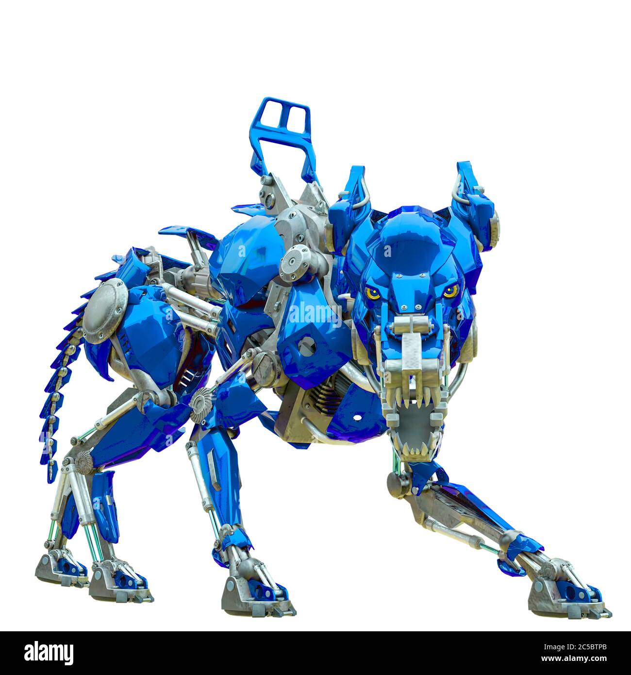 cyber dog is ready to attack, 3d animation Stock Photo - Alamy