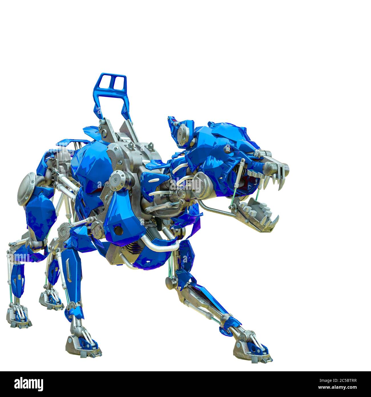 cyber dog defending, 3d animation Stock Photo - Alamy