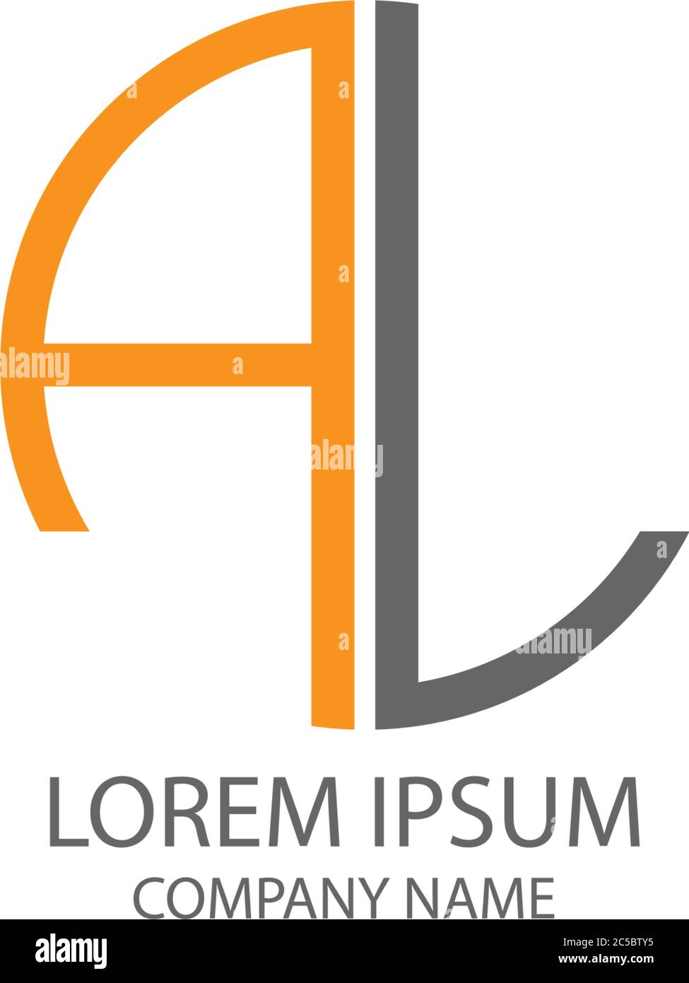 Circle AL logo letter design concept in orange and black colors Stock ...