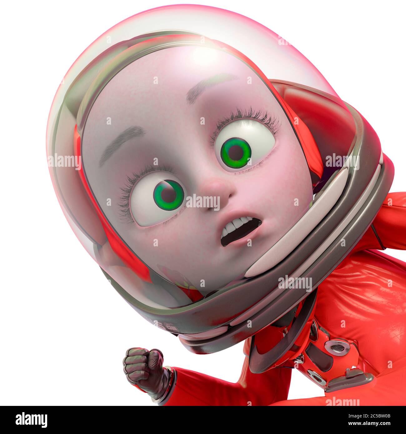 boy the astronaut explorer in white background silly portrait, 3d ...