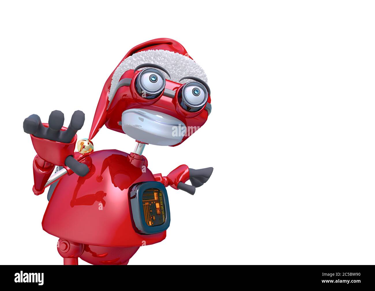 santa bot is coming slowly in white background, 3d illustration Stock ...