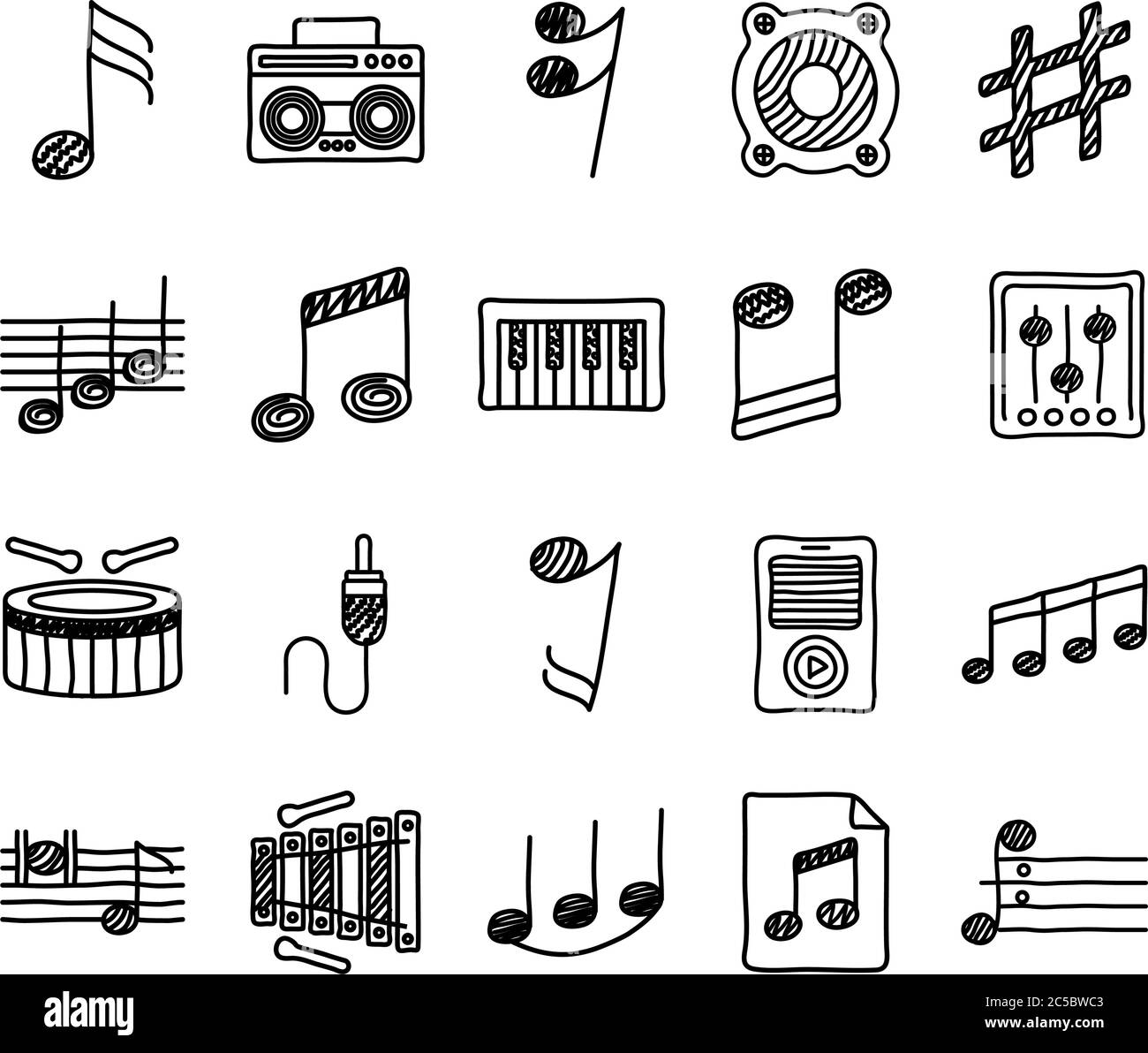 bundle of music set icons vector illustration design Stock Vector Image ...