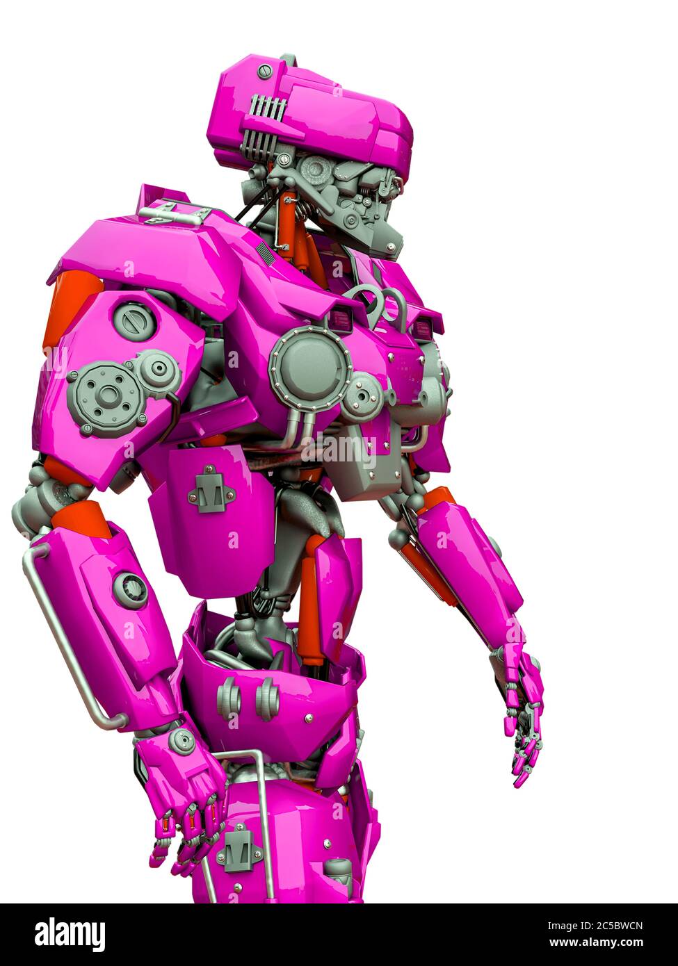mechanical soldier side view, 3d illustration Stock Photo - Alamy