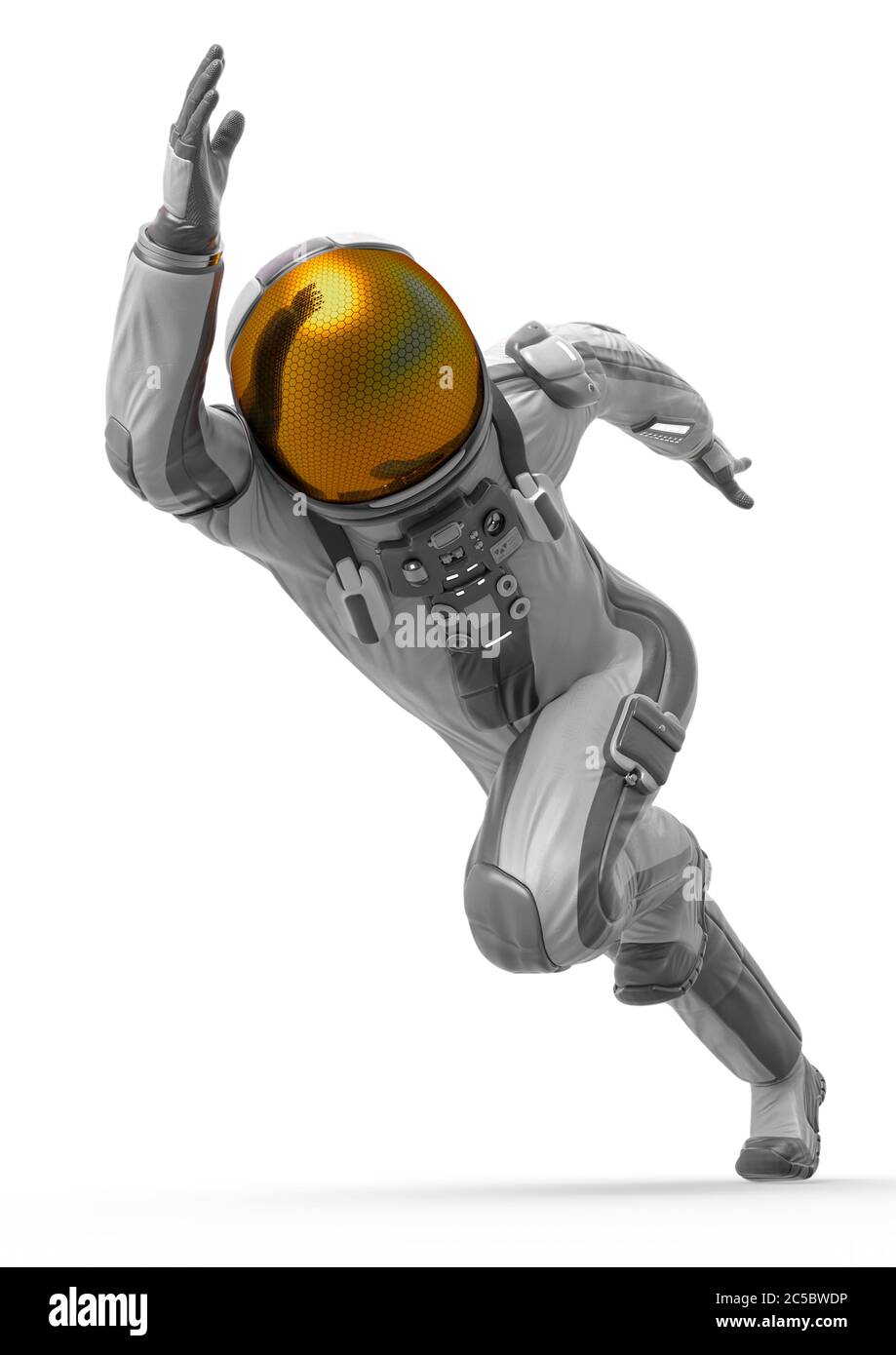 astronaut explorer running in white background, 3d illustration Stock ...