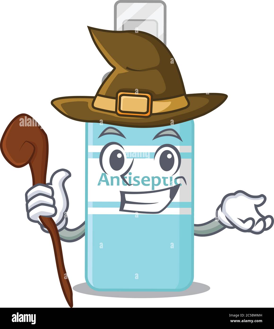 sneaky witch antiseptic cartoon with character design Stock Vector ...