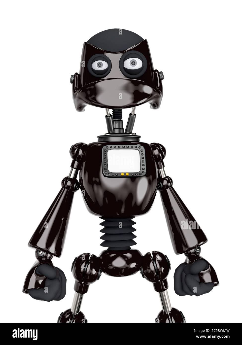 robot cartoon is angry, 3d illustration Stock Photo - Alamy