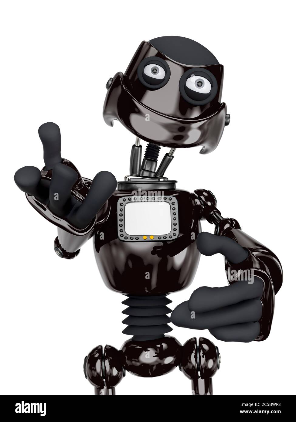 robot cartoon explaining, 3d illustration Stock Photo - Alamy