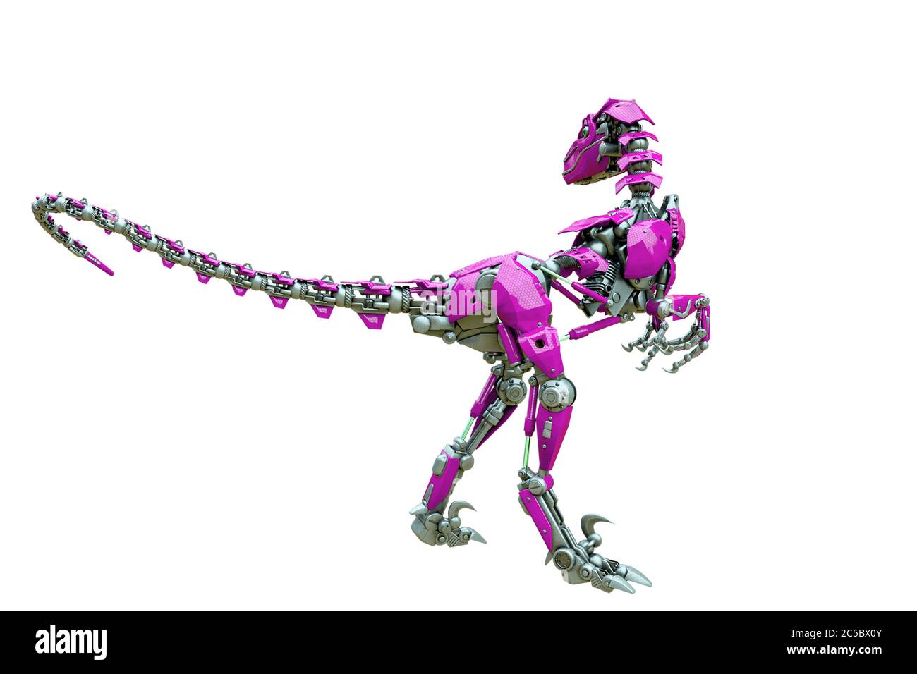 velociraptor robot rear view, 3d illustration Stock Photo - Alamy