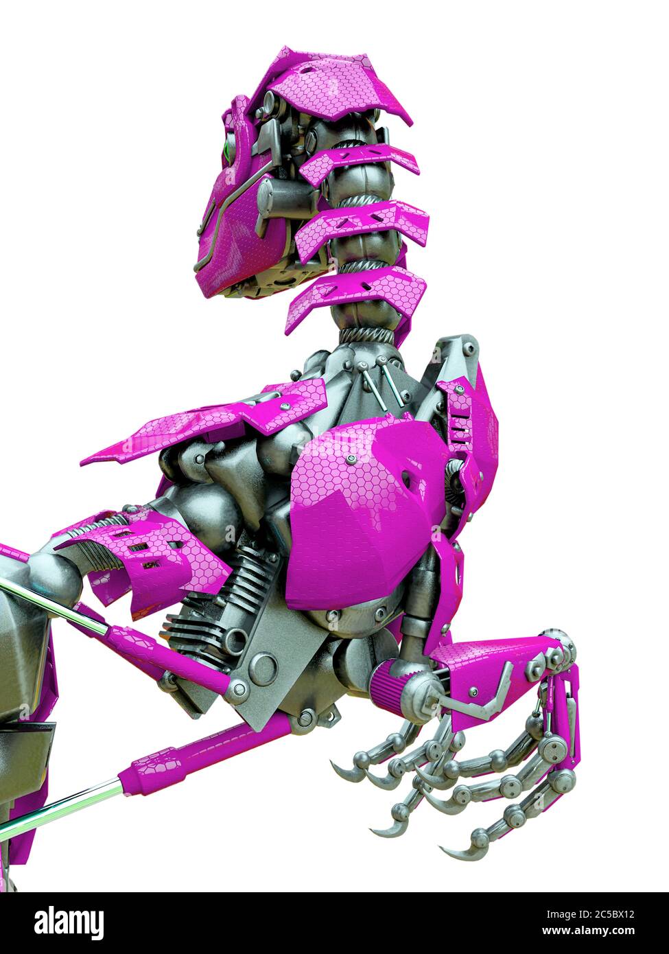 velociraptor robot close up rear view, 3d illustration Stock Photo - Alamy