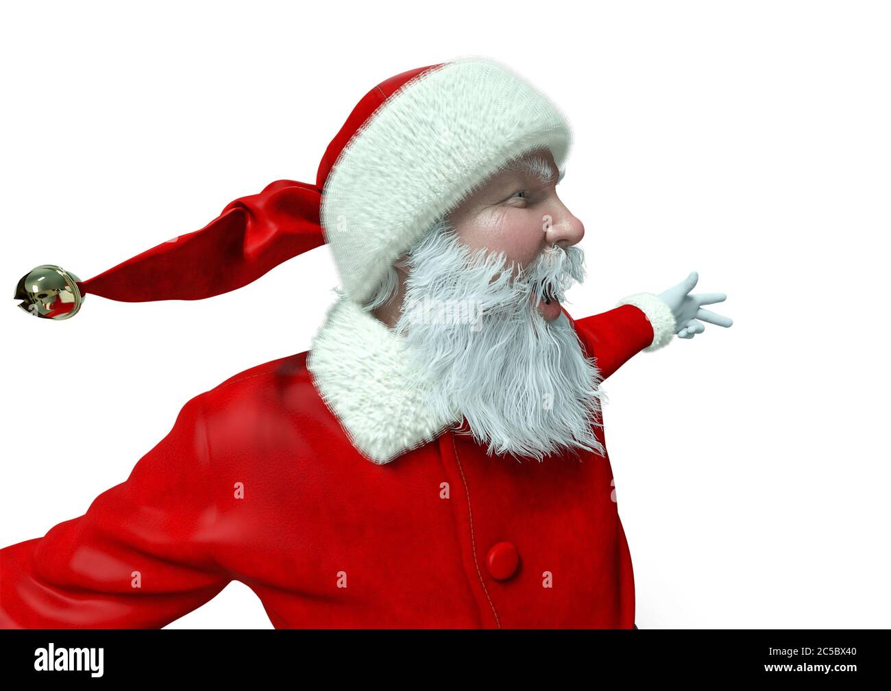 santa claus close up, 3d illustration Stock Photo - Alamy