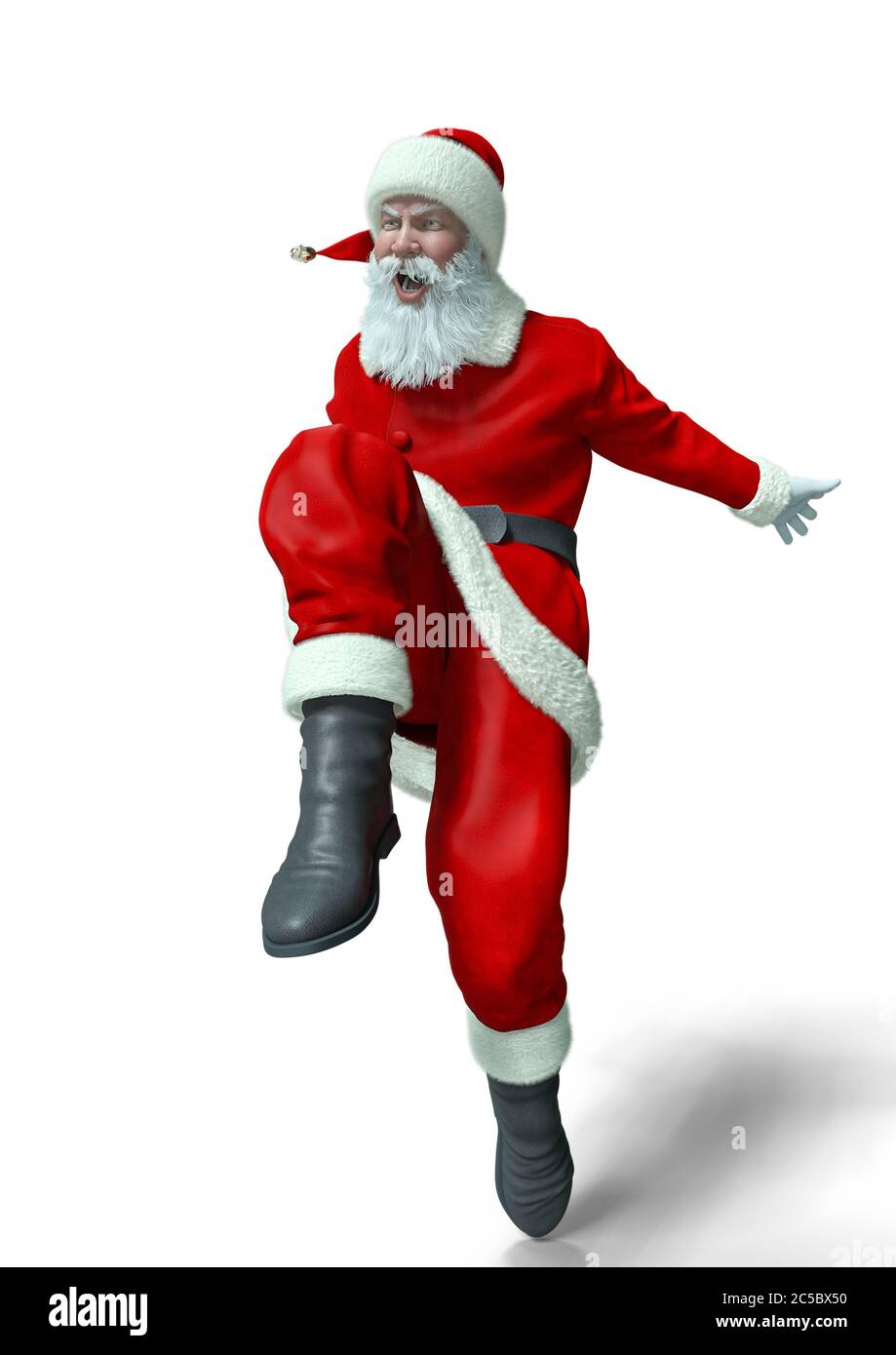 santa claus happy dance, 3d illustration Stock Photo - Alamy