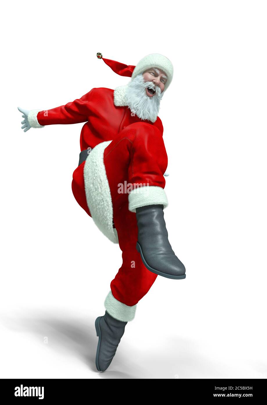 santa claus walking very slow, 3d illustration Stock Photo - Alamy