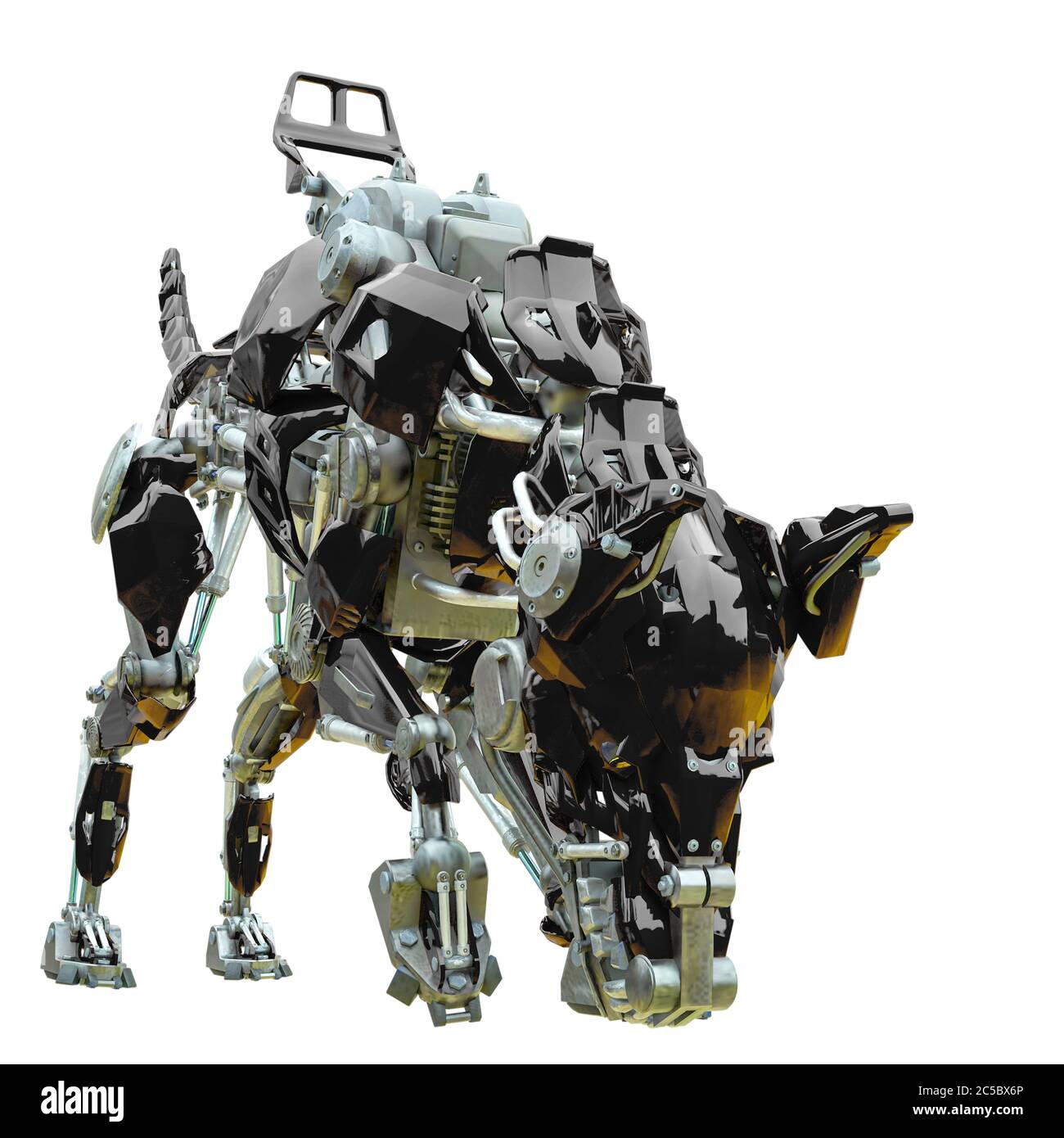 cyber dog sniffing, 3d animation Stock Photo - Alamy