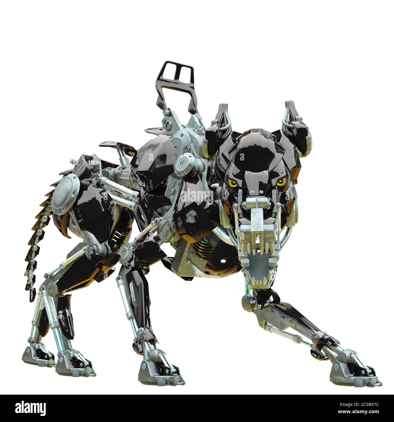 cyber dog is ready to attack, 3d animation Stock Photo - Alamy