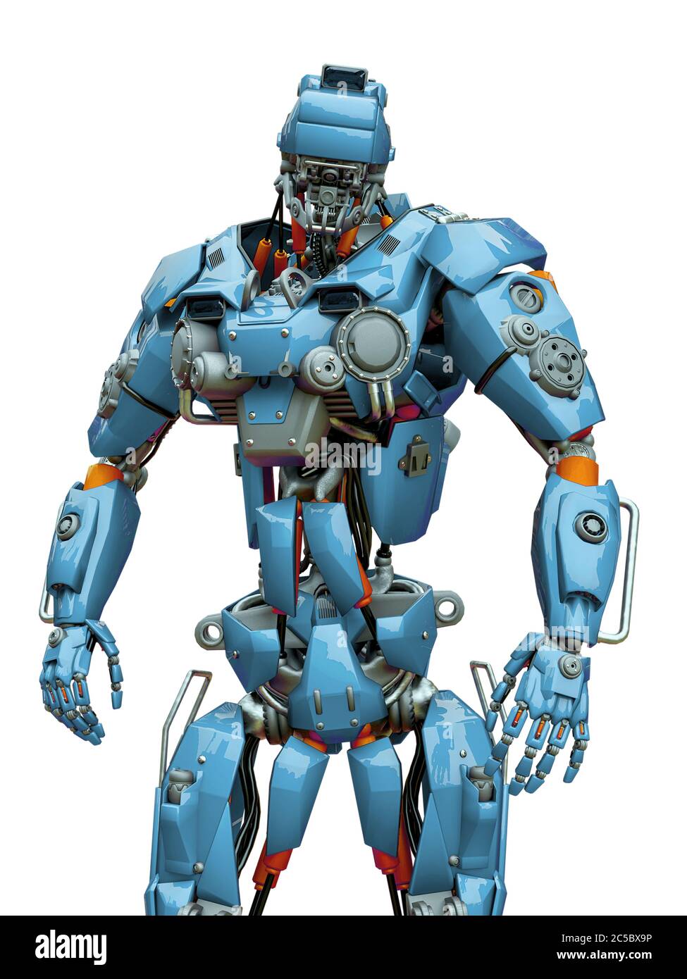 mechanical soldier looking at you, 3d illustration Stock Photo - Alamy