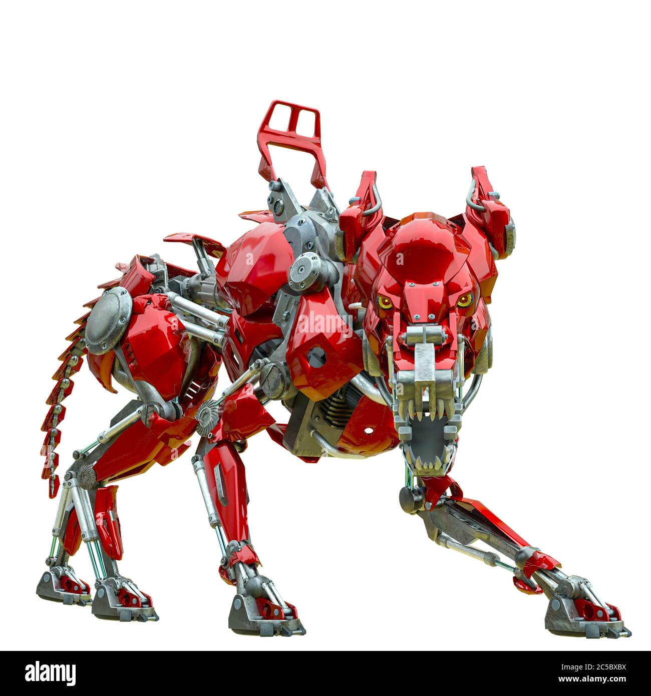 cyber dog is ready to attack, 3d animation Stock Photo - Alamy