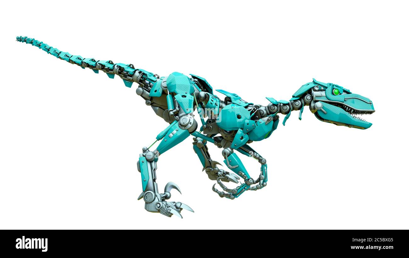 velociraptor robot ready to attack, 3d illustration Stock Photo - Alamy