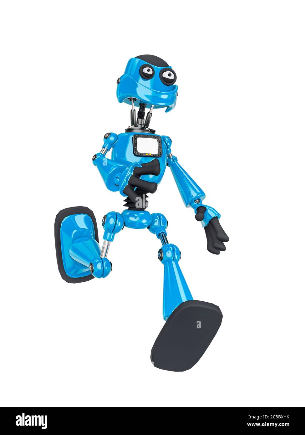 robot cartoon running, 3d illustration Stock Photo - Alamy