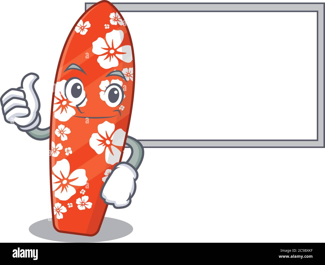 Surfboard Caricature character design style with a white board Stock ...