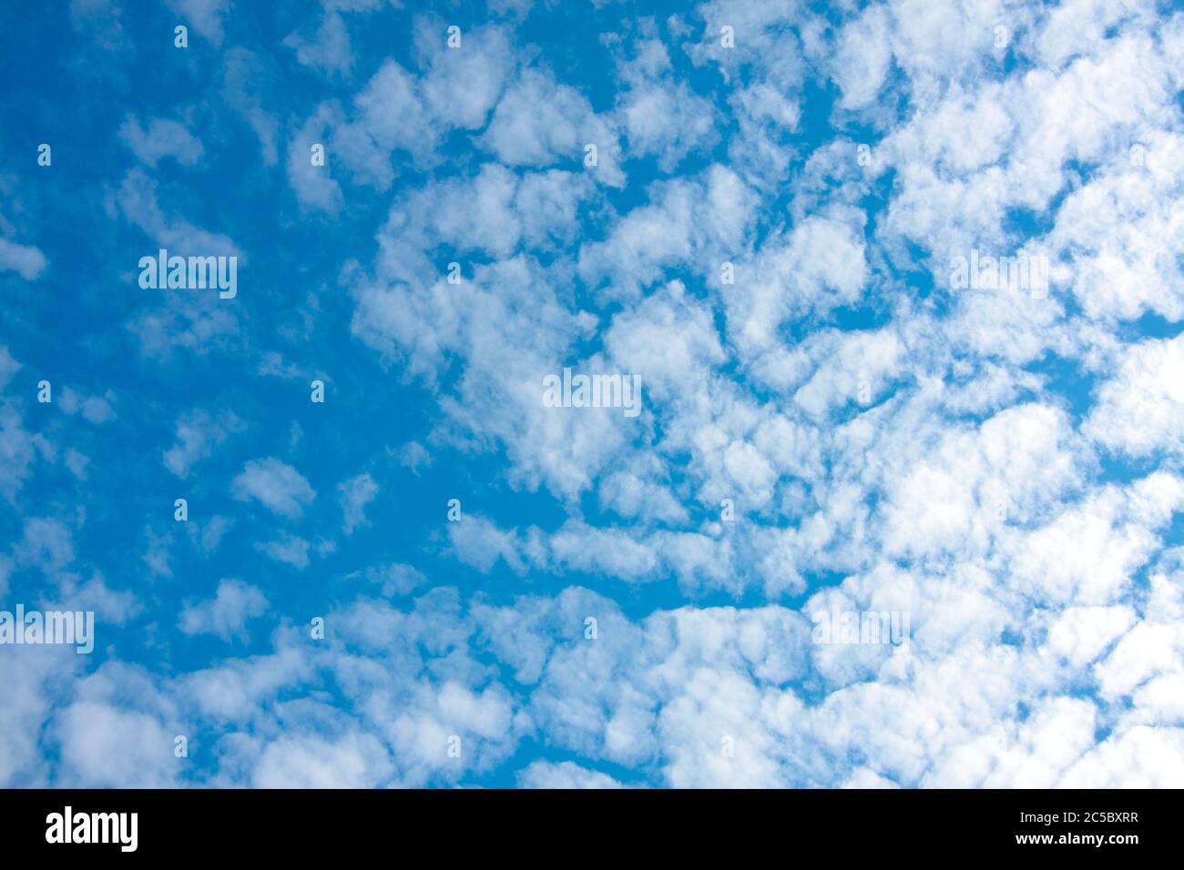 blue sky and fluffy clouds (Cirrocumulus) on nature background texture ...