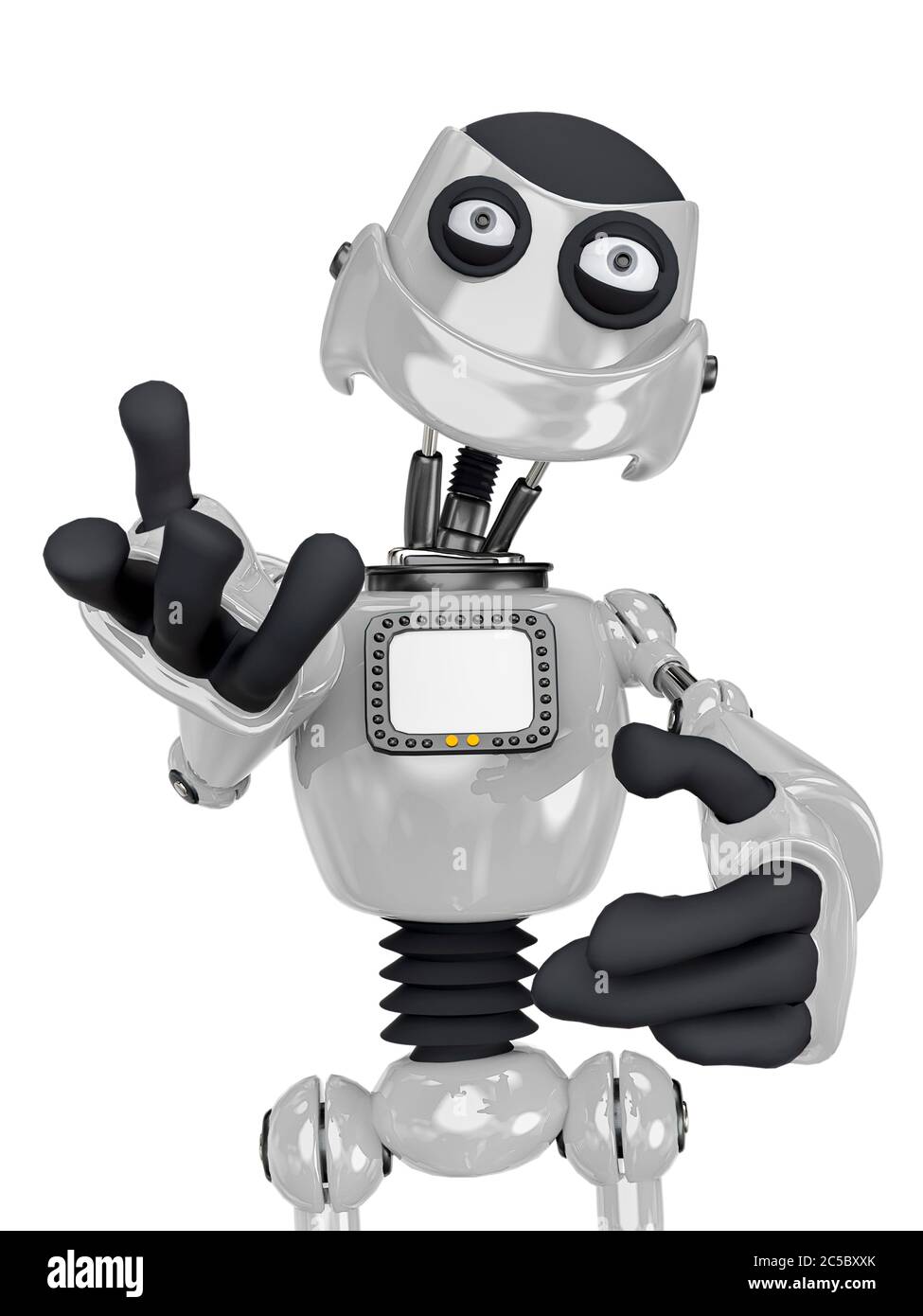 robot cartoon explaining, 3d illustration Stock Photo - Alamy