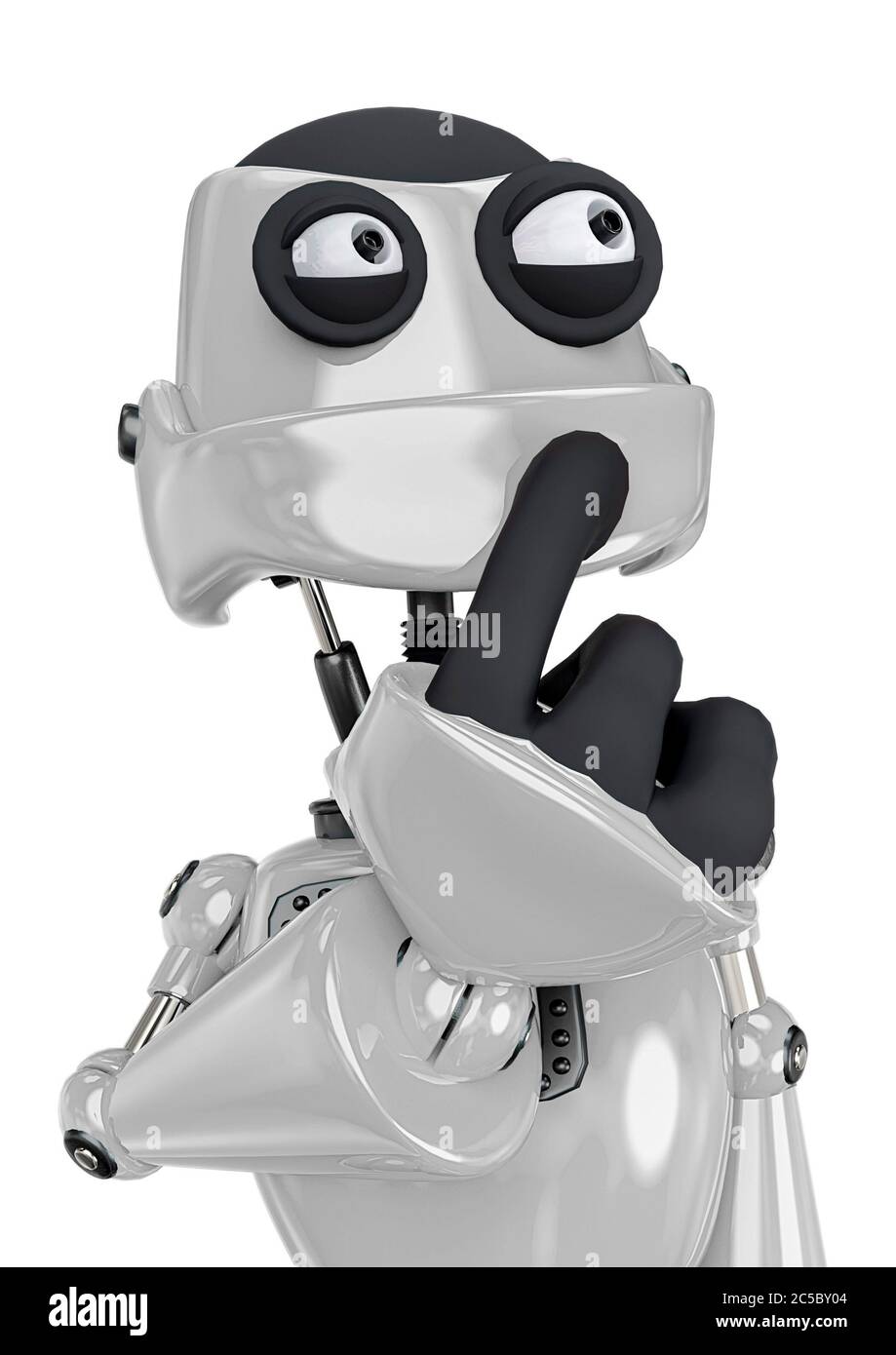 robot cartoon worried, 3d illustration Stock Photo - Alamy