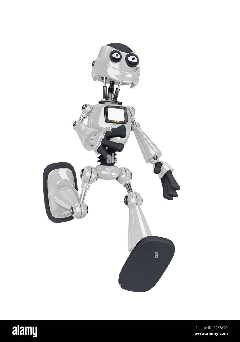 robot cartoon running, 3d illustration Stock Photo - Alamy