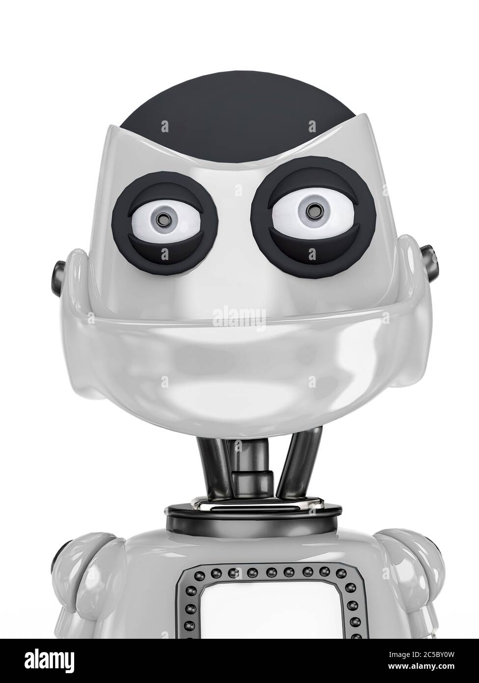 robot cartoon id profile, 3d illustration Stock Photo - Alamy