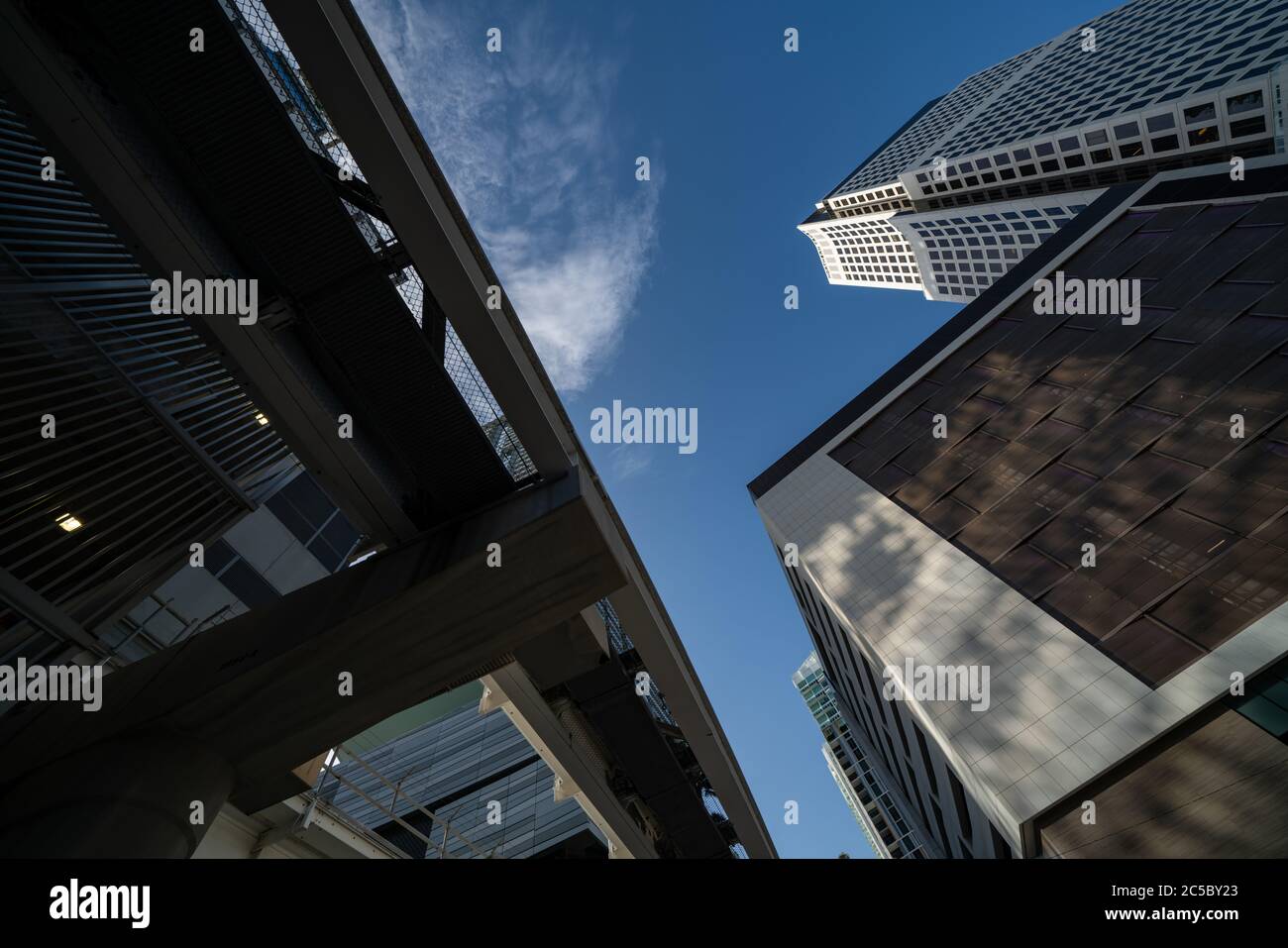 Shadows on buildings in the city low angle shot Stock Photo - Alamy