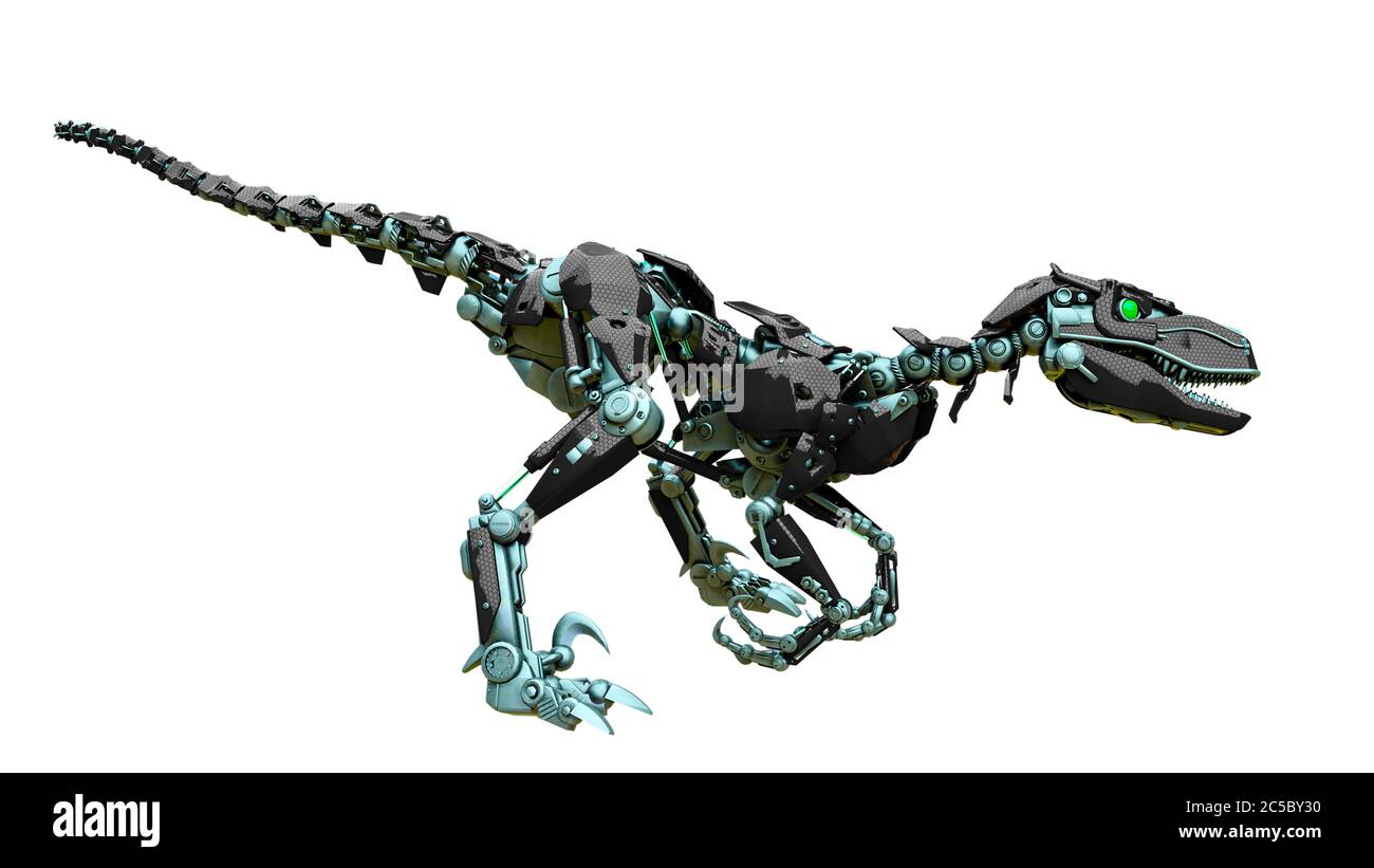 velociraptor robot ready to attack, 3d illustration Stock Photo - Alamy