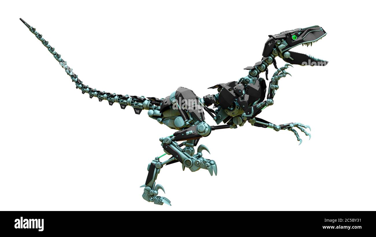 velociraptor robot running, 3d illustration Stock Photo - Alamy