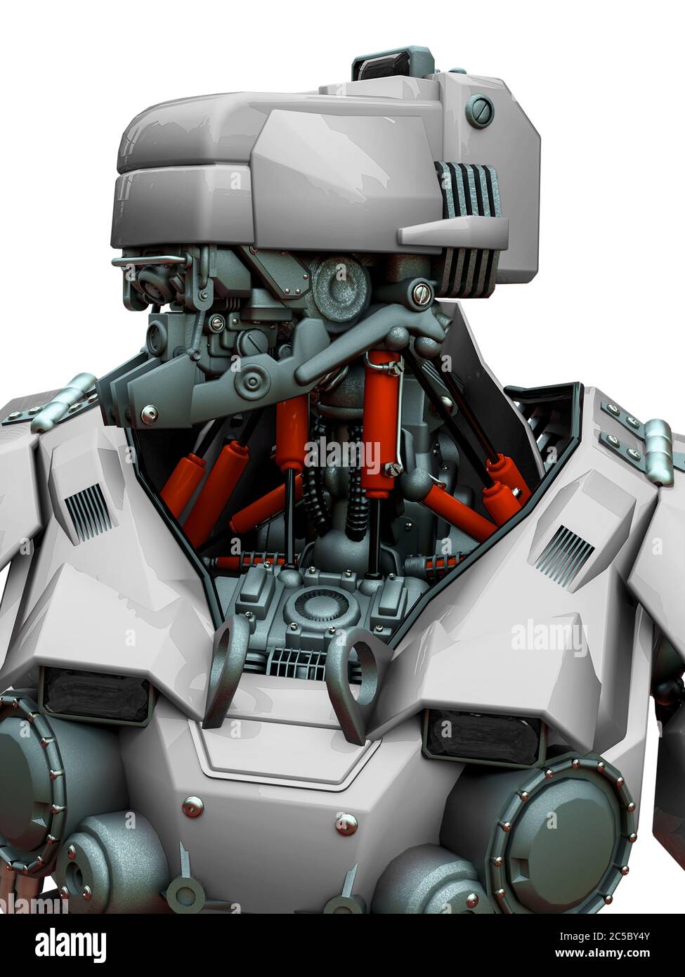 mechanical soldier id portrait, 3d illustration Stock Photo - Alamy