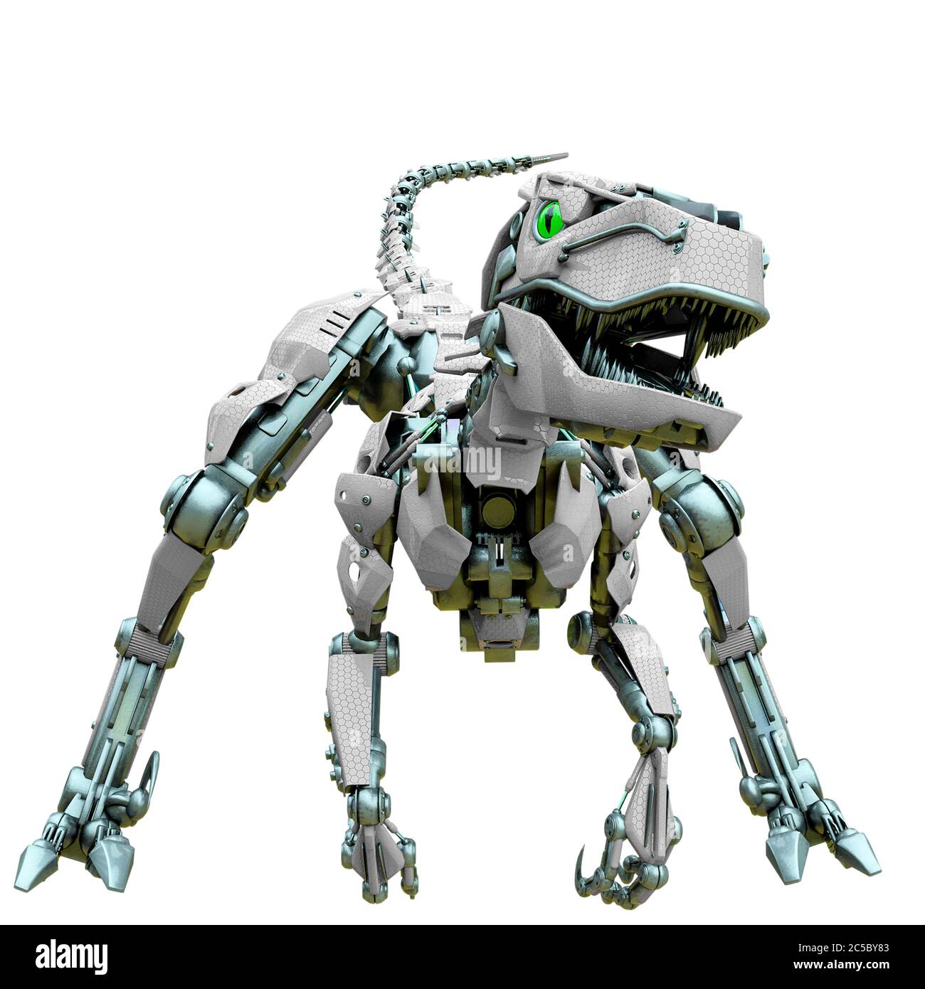 velociraptor robot attack, 3d illustration Stock Photo - Alamy