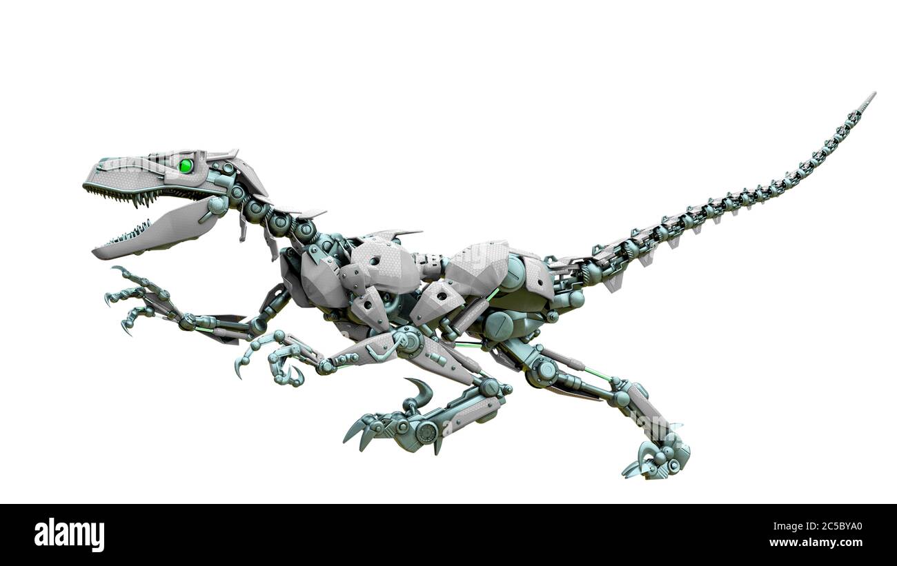 velociraptor robot doing a fast run, 3d illustration Stock Photo - Alamy