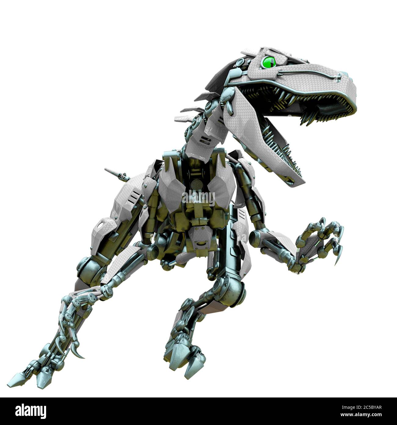velociraptor robot in an agry attack, 3d illustration Stock Photo - Alamy