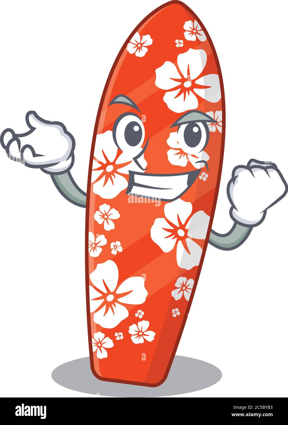 A caricature design concept of surfboard with happy face Stock Vector ...
