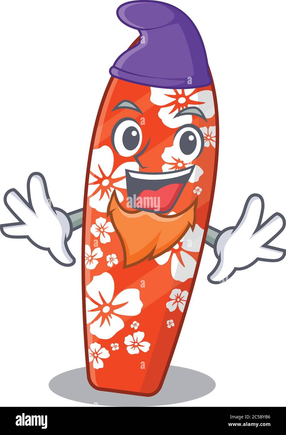 A gorgeous cartoon design of surfboard as an Elf fairytale character ...