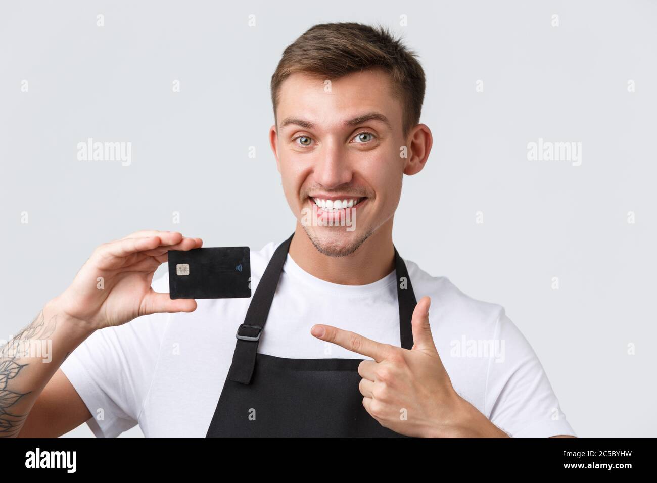 Cafe and restaurants, coffee shop owners and retail concept. Close-up ...