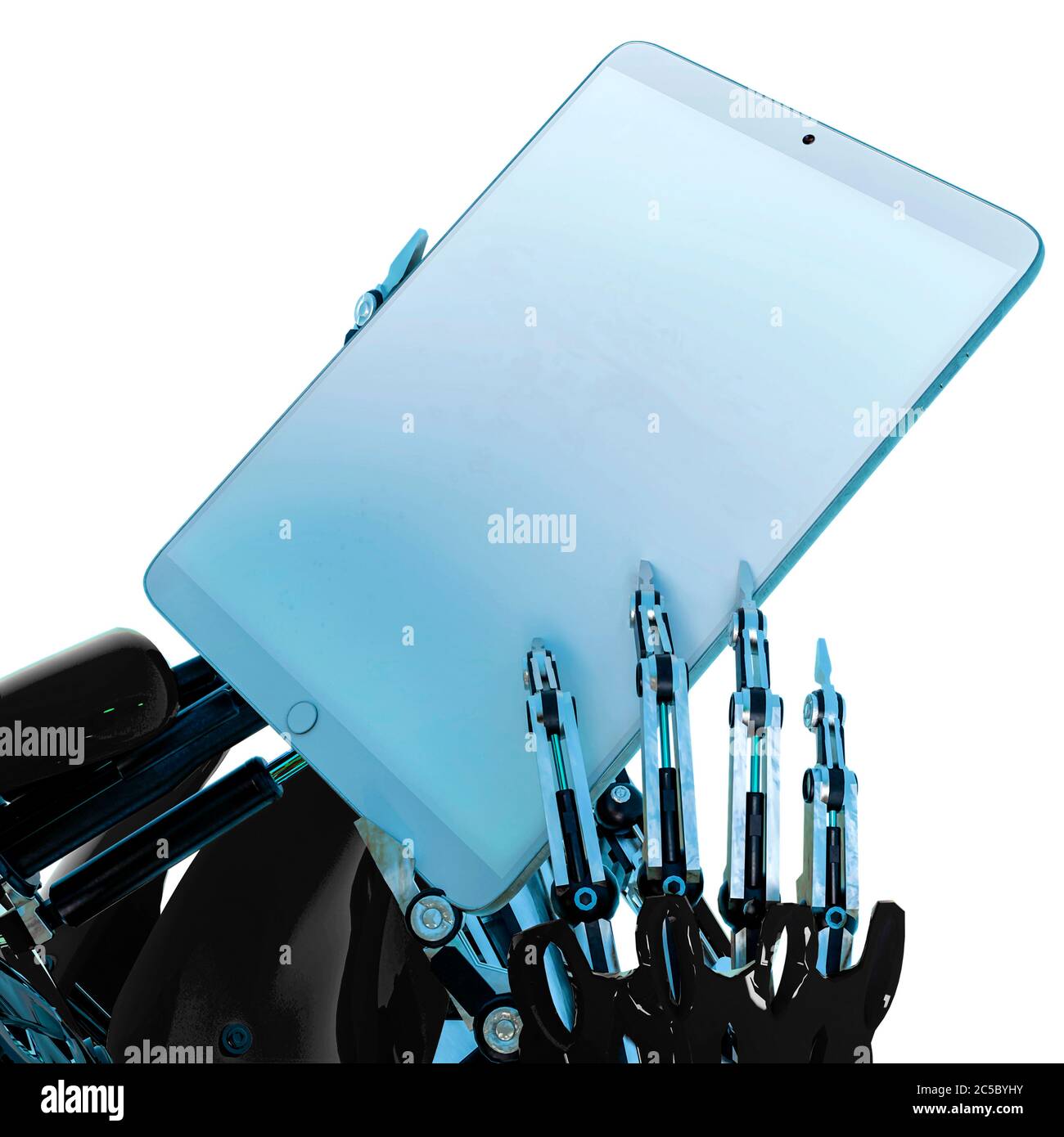 android using a tablet close up two, 3d illustration Stock Photo - Alamy