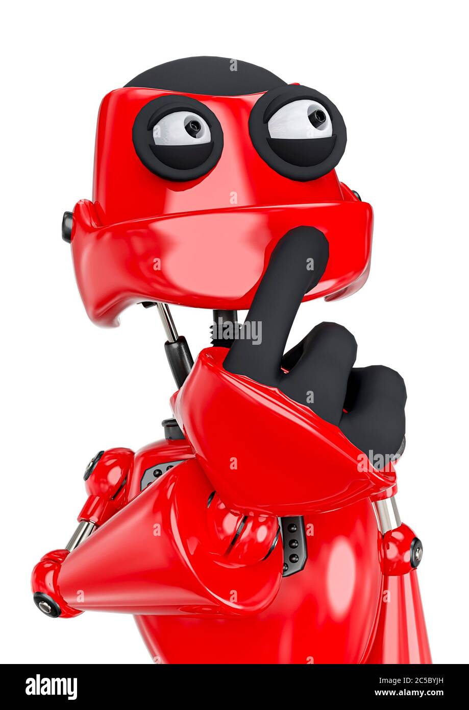 robot cartoon worried, 3d illustration Stock Photo - Alamy