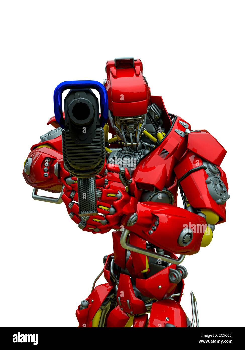mechanical soldier aiming, 3d illustration Stock Photo - Alamy