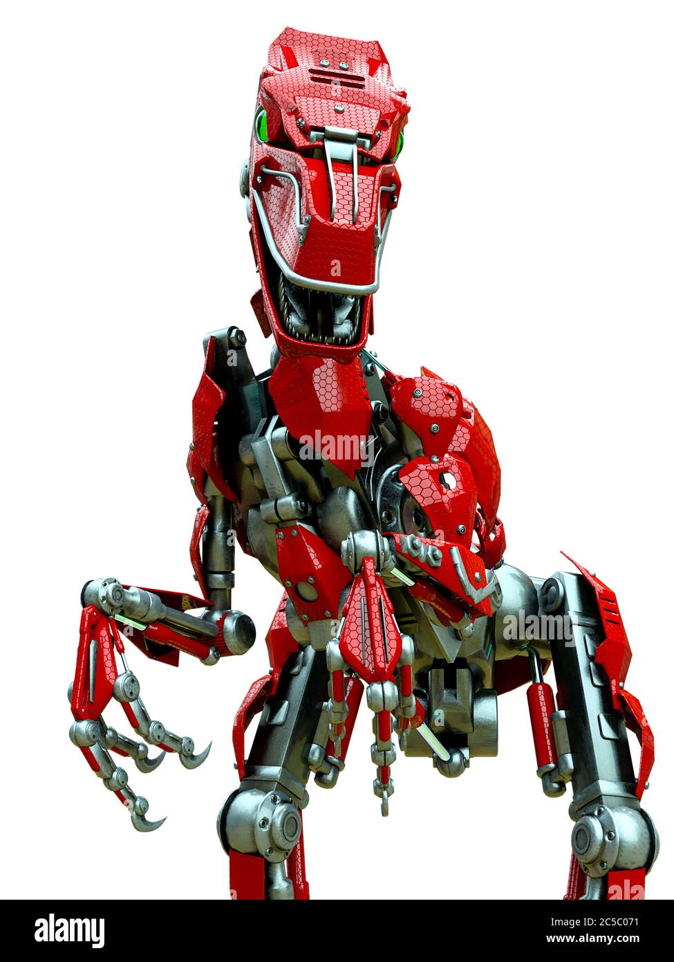 velociraptor robot nice close up picture, 3d illustration Stock Photo ...
