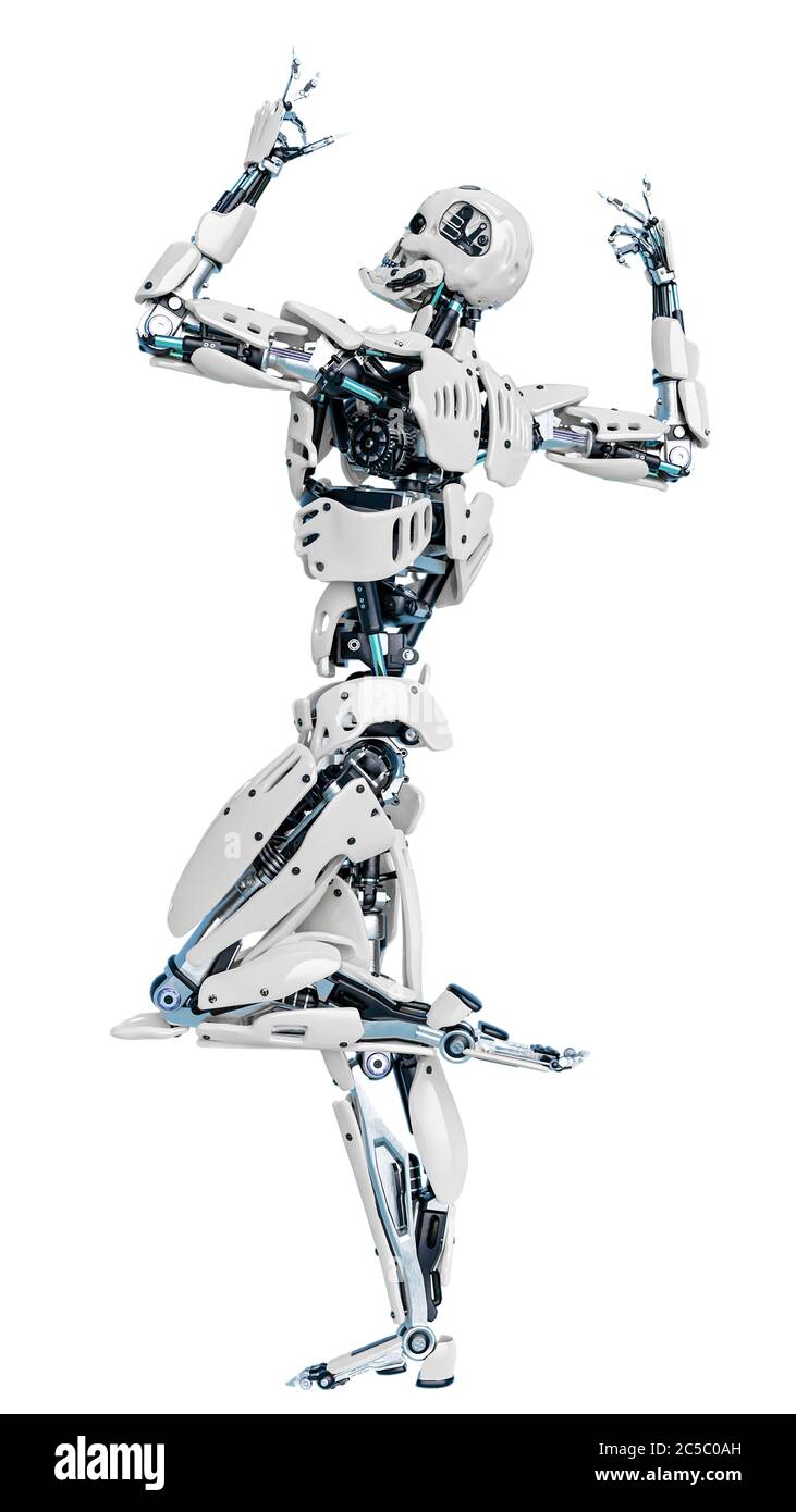 android gym pose number two, 3d illustration Stock Photo - Alamy