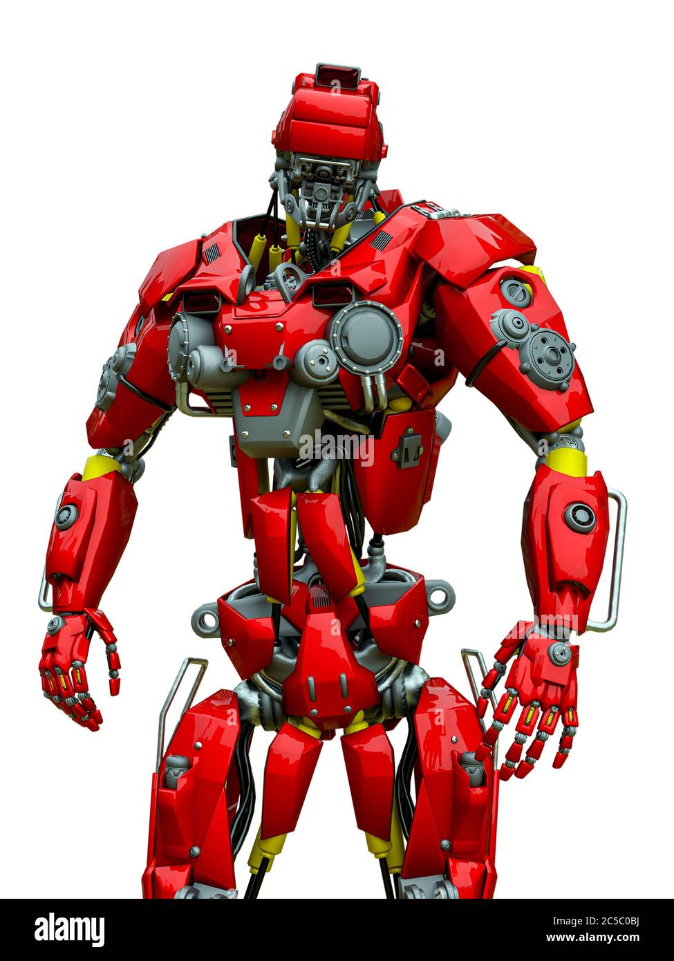 mechanical soldier looking at you, 3d illustration Stock Photo - Alamy