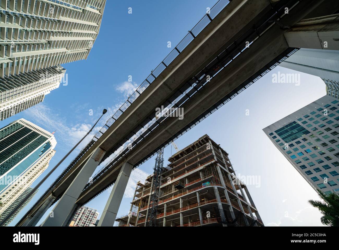 Under the elevated train tracks Stock Photo - Alamy