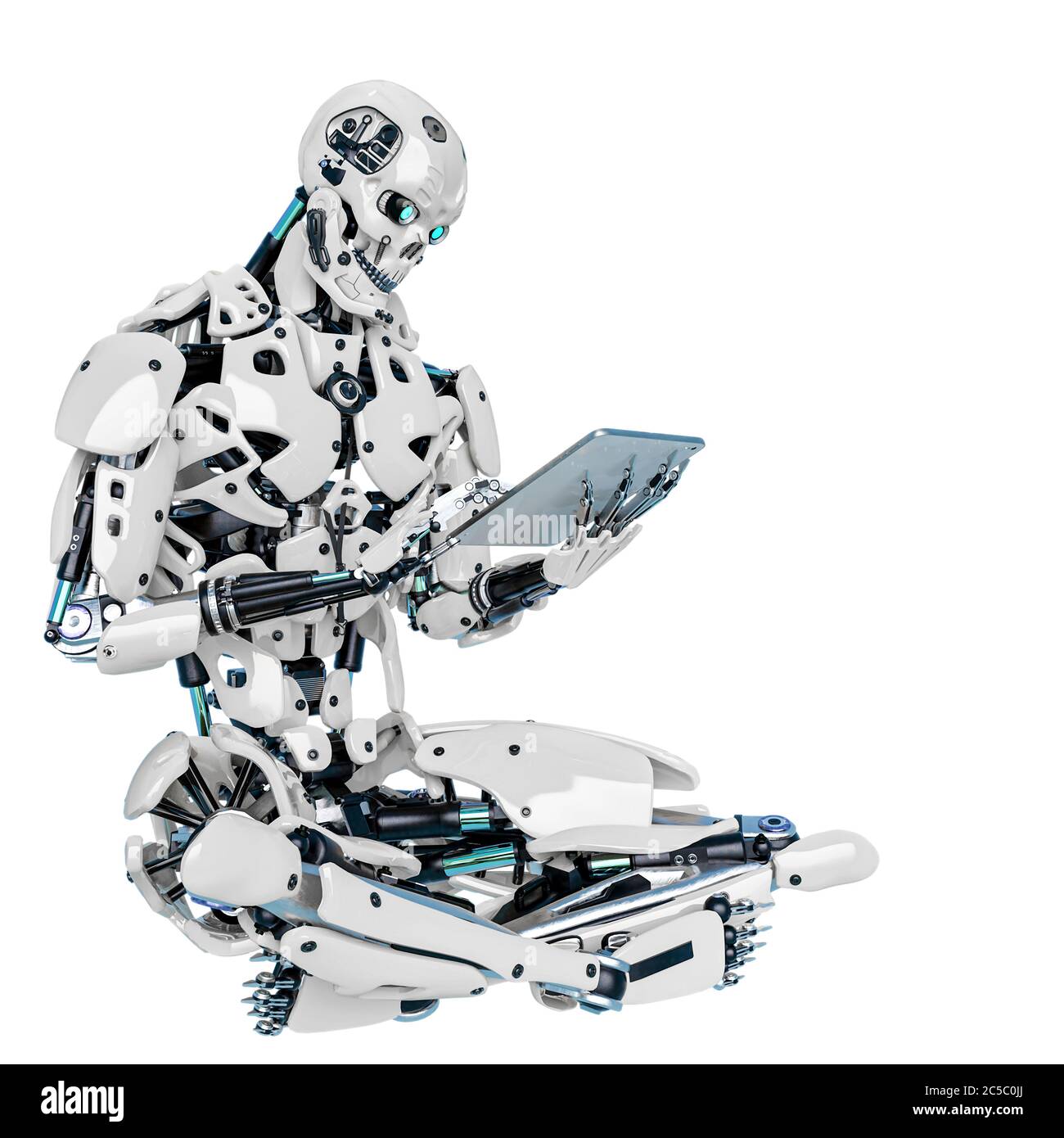 android using a tablet, 3d illustration Stock Photo - Alamy