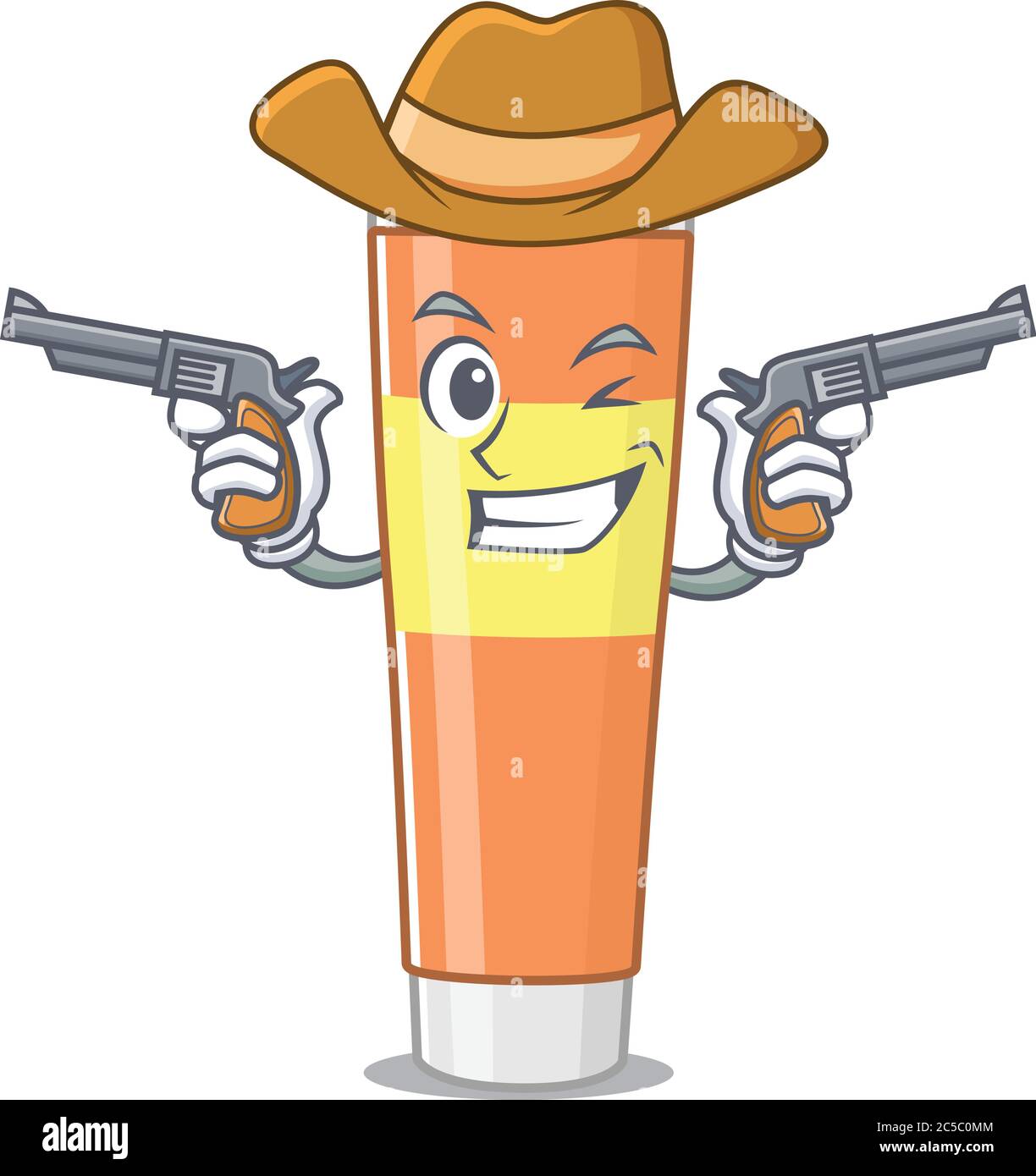 A wise cowboy of toothpaste Cartoon design with guns Stock Vector Image ...