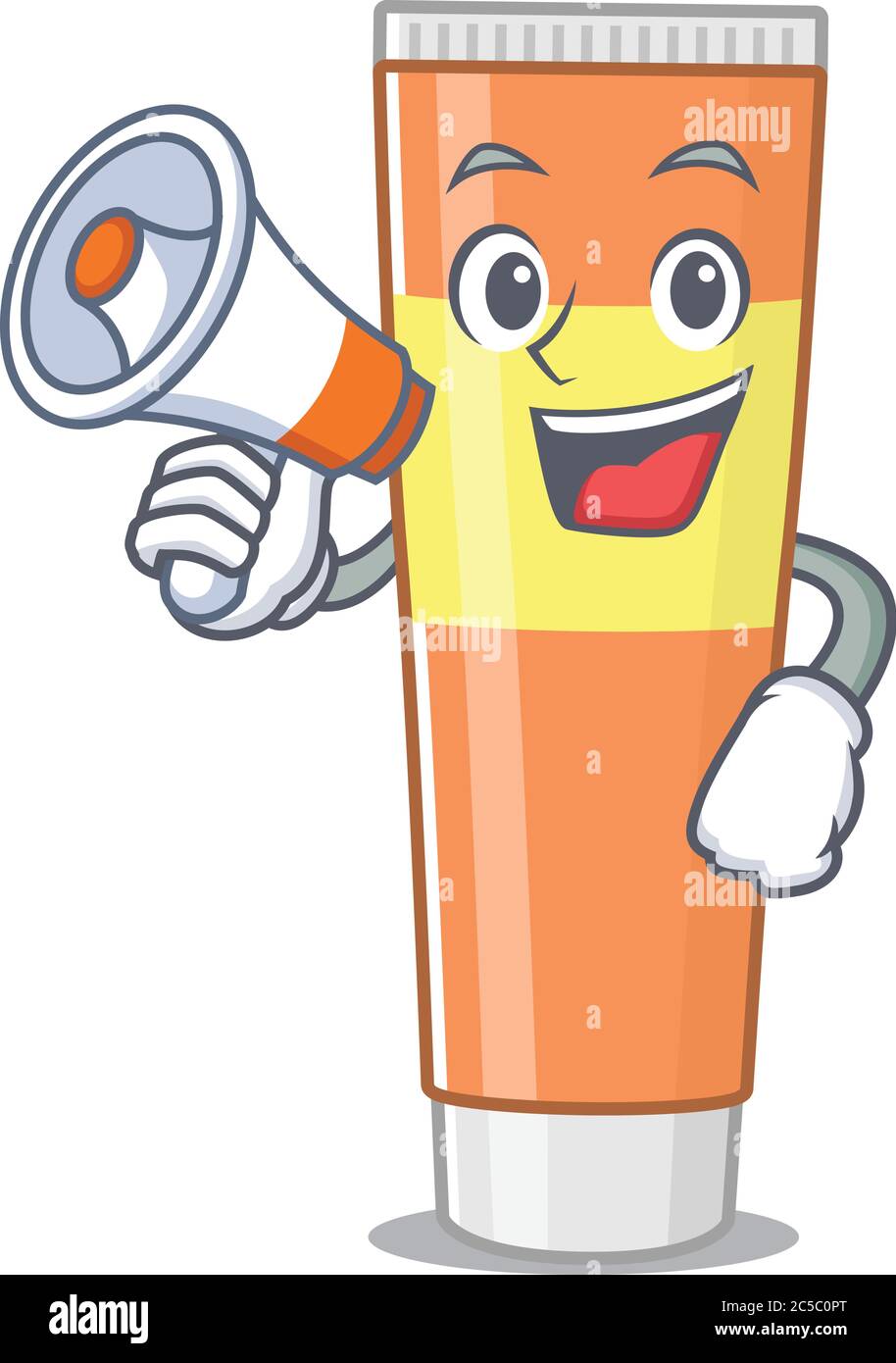 Toothpaste carton picture style giving announcement on a megaphone ...