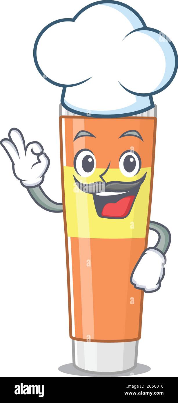 Toothpaste chef cartoon drawing style wearing iconic chef hat Stock ...