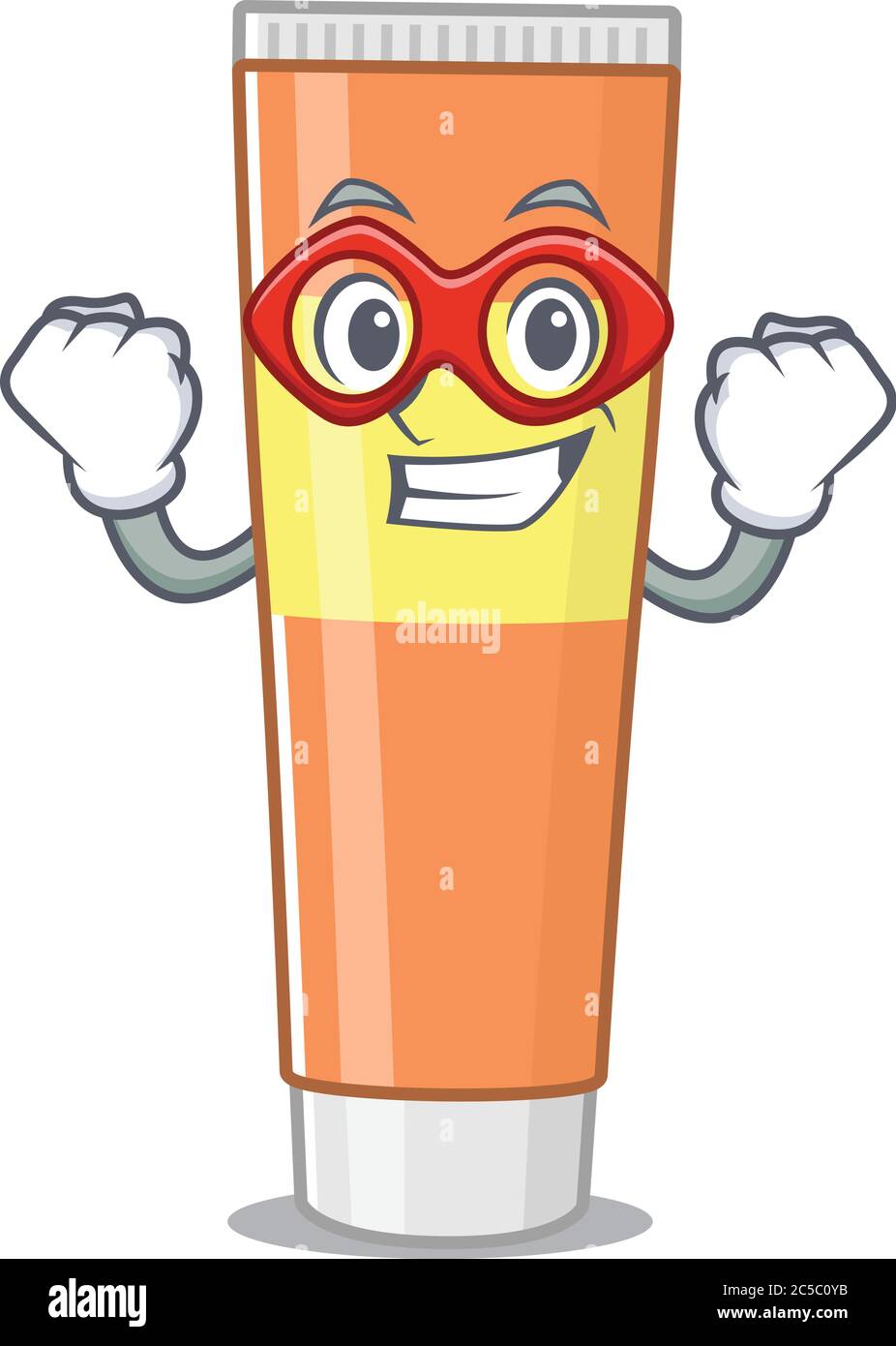 A cartoon mascot of toothpaste in a fantastic Super hero character ...